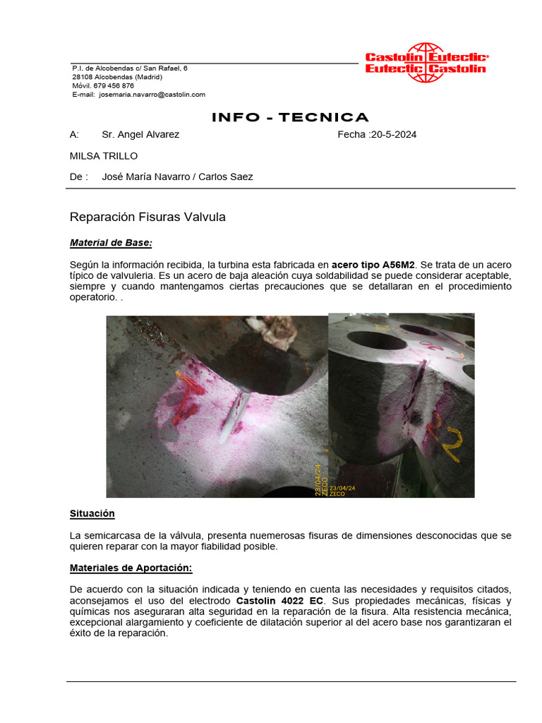 Procedimiento Milsa Trillo - Reparacion Fisuras Valvula Jueu - 4022 EC ...