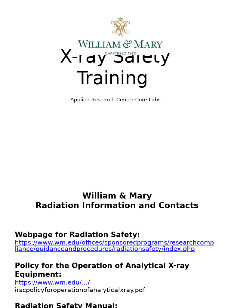 X-ray Safety Training Overview | PDF | Ionizing Radiation | Absorbed Dose