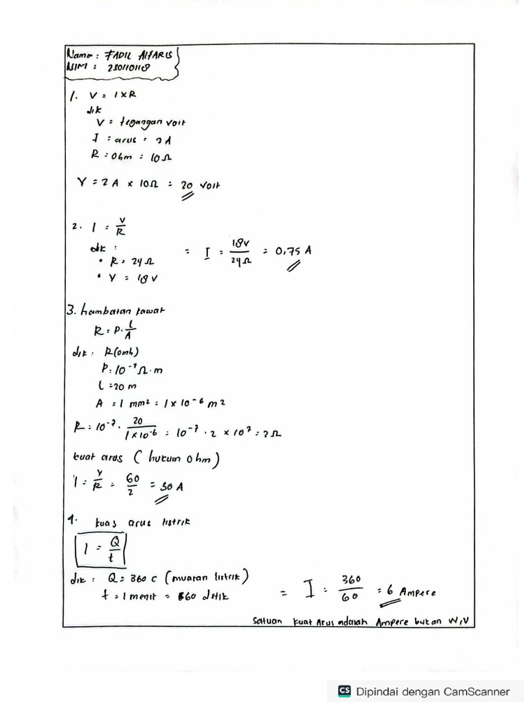 Fadil Alfaris - Fisika Dasar Dan Praktikum - A10 | PDF