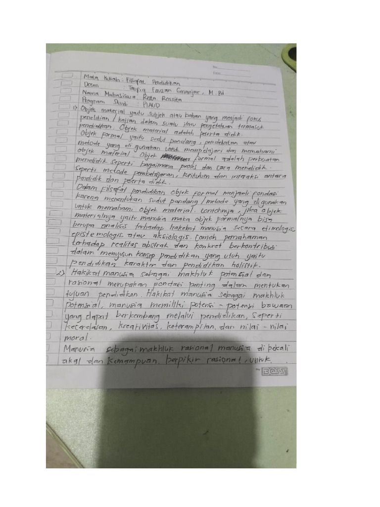 Tulis Tangan Uts Filsafat | PDF