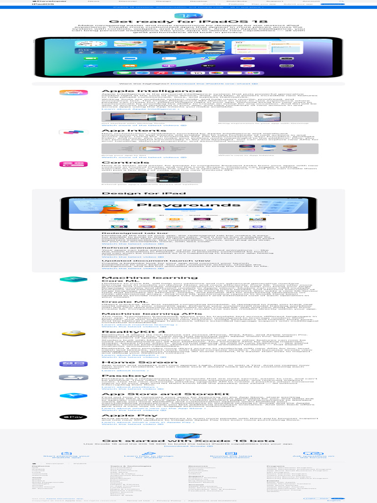 IPadOS 18 - Apple Developer | PDF | Xcode | Apple Inc.