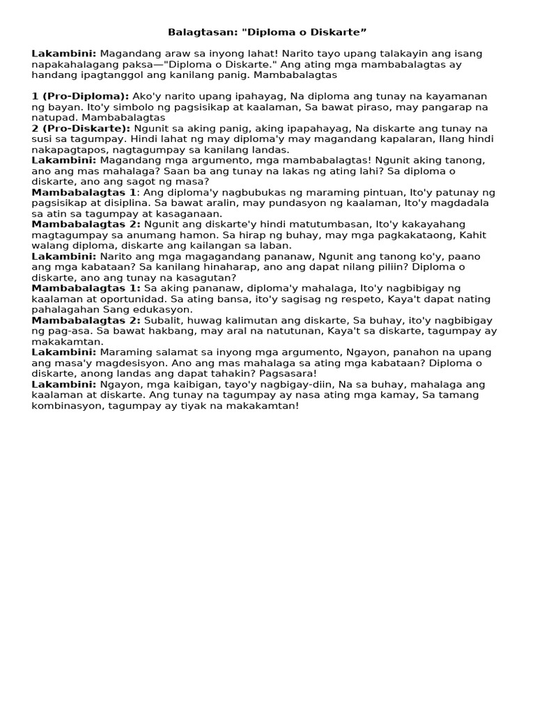 Balagtasan | PDF