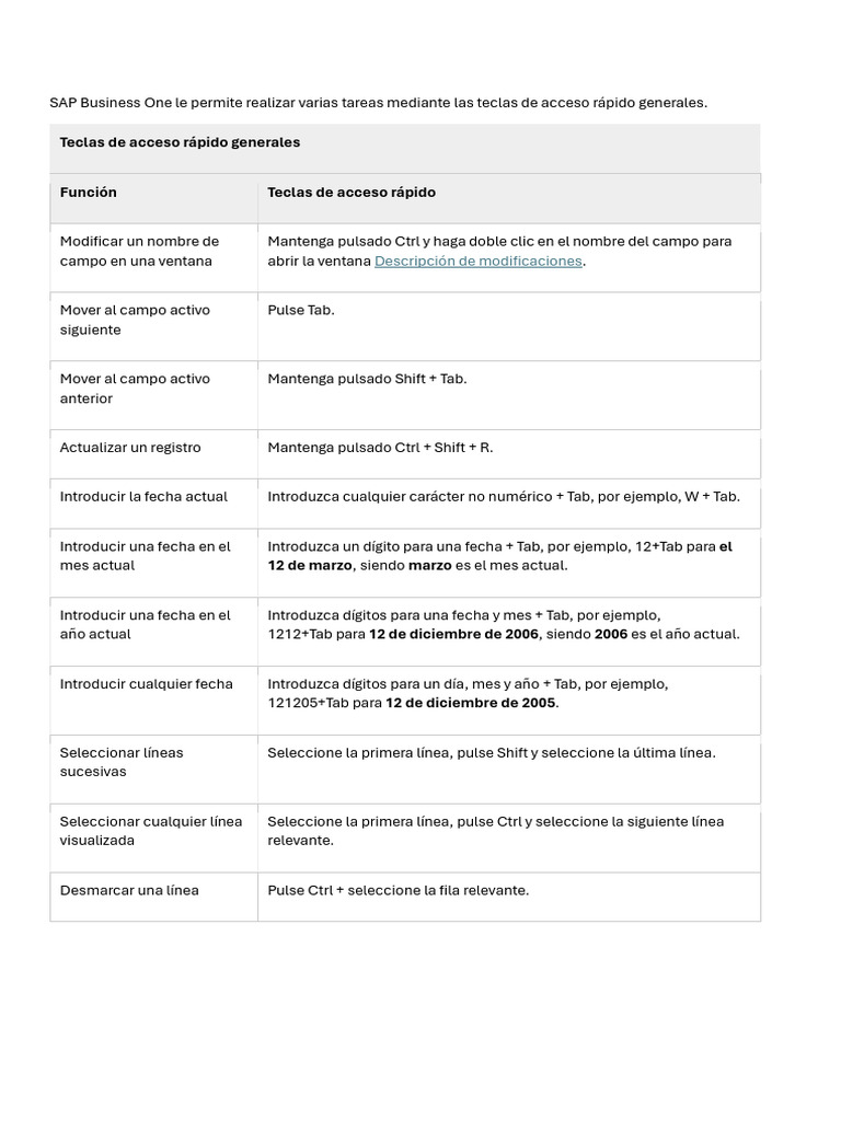 Atajos Generales | PDF