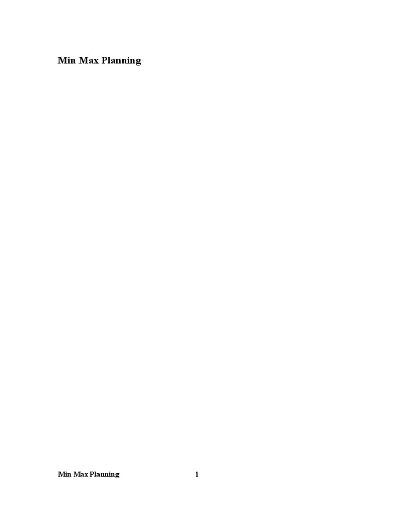 Min Max Planning | PDF | Finance & Money Management