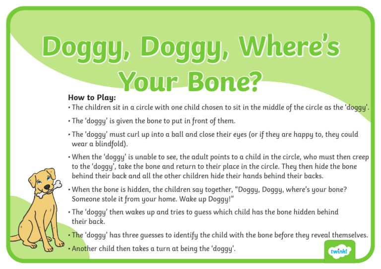 Doggy, Doggy, Wheres Your Bone Circle Time Activity Card | PDF