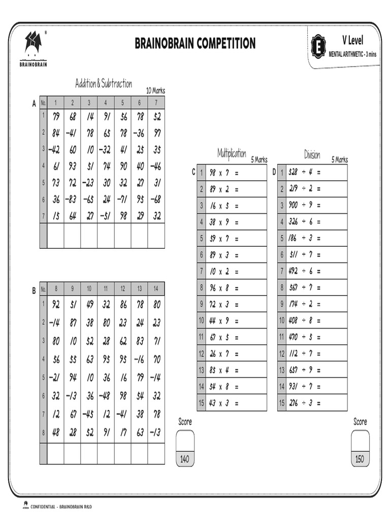 Maths Competition Sample Paper PDF | PDF