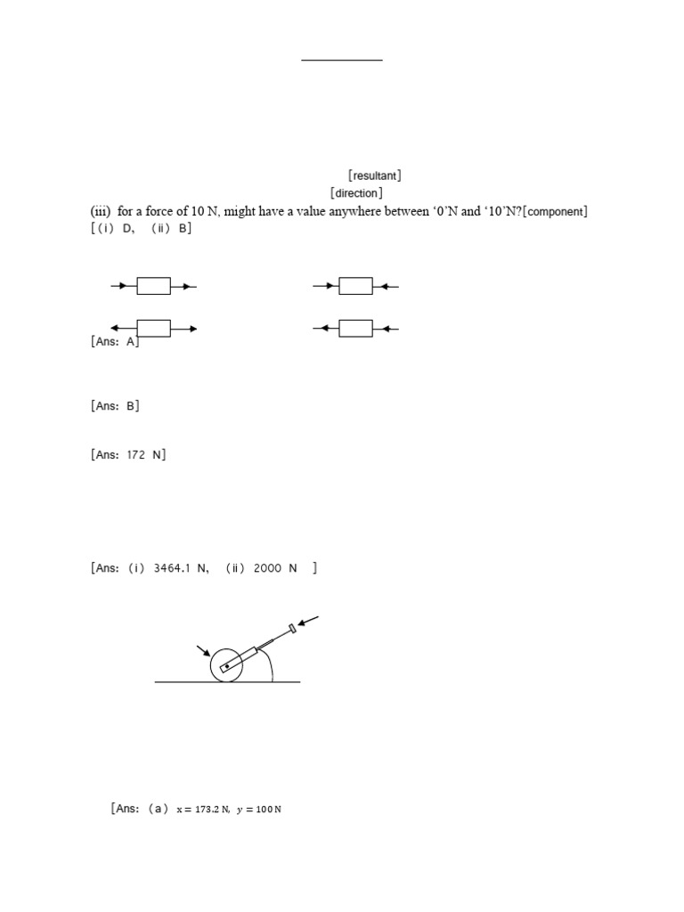 Vectors As Work Sheet Corrected | PDF | Force | Tension (Physics)