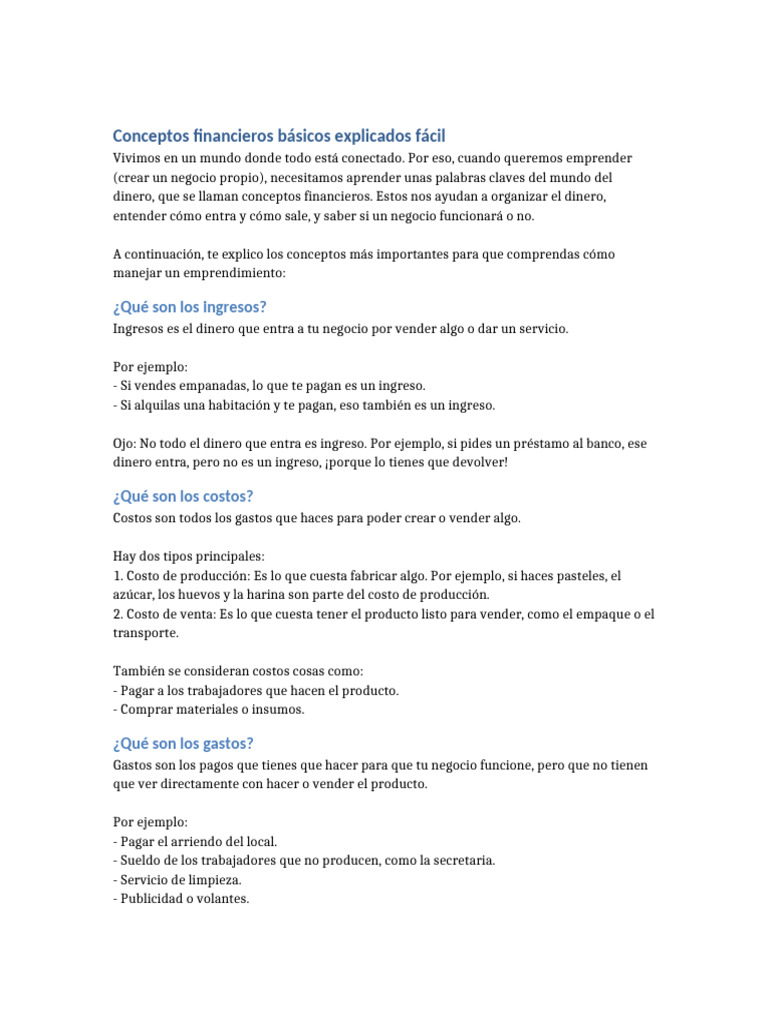 Conceptos_Financieros_Explicados_Ecuador | PDF | Inversiones | Dinero