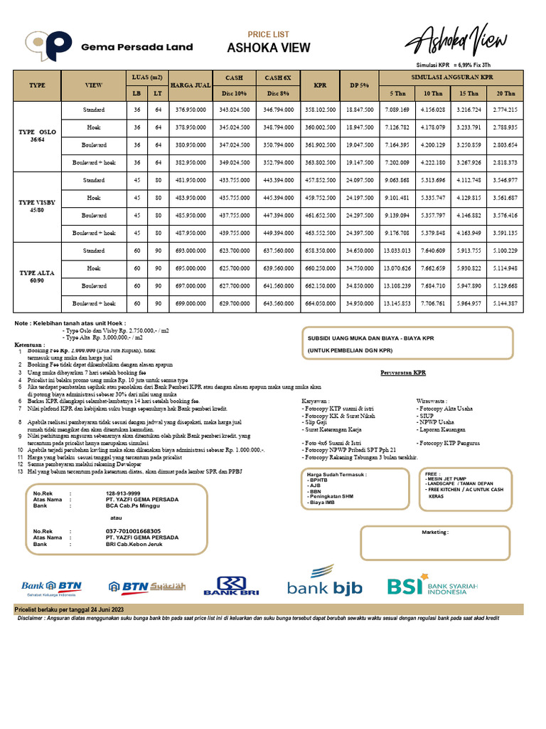 06 - Price List AV 24-06-2023 KPR | PDF