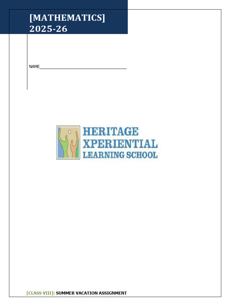 Grade 8 Math Hhw 2025-26 - Updated | PDF | Equations | Numbers