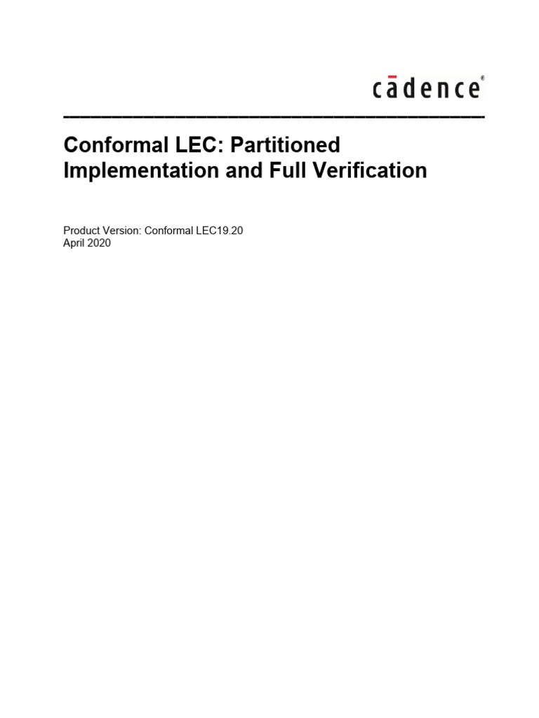 Conformal LEC Hierarchical Verification Guide | PDF | Software ...