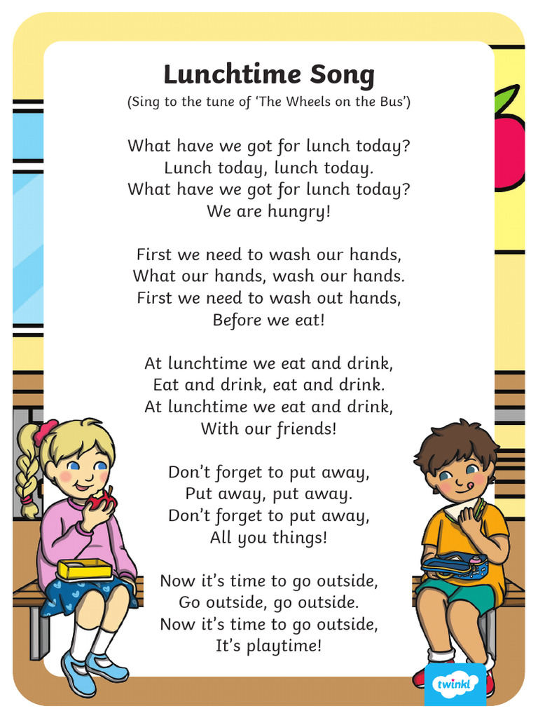 Lunchtime Song for Preschoolers | PDF
