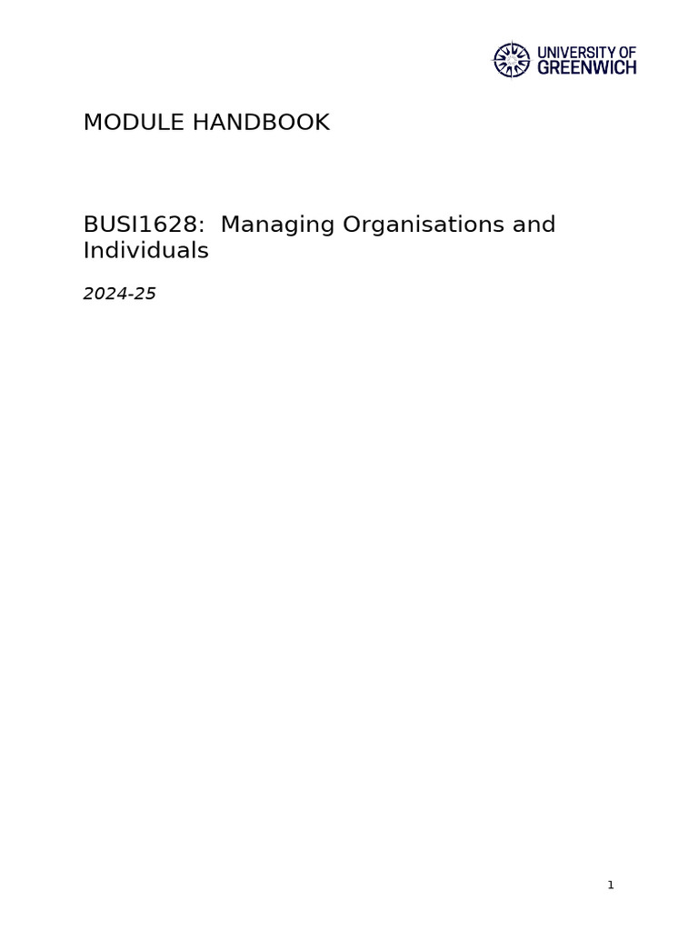 BUSI1628 Module Handbook 2024-25 | PDF | Corporate Social ...