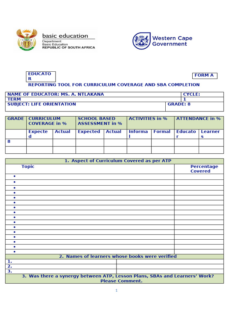 Curriculum Coverage & SBA Report 2023 | PDF | Learning | Curriculum