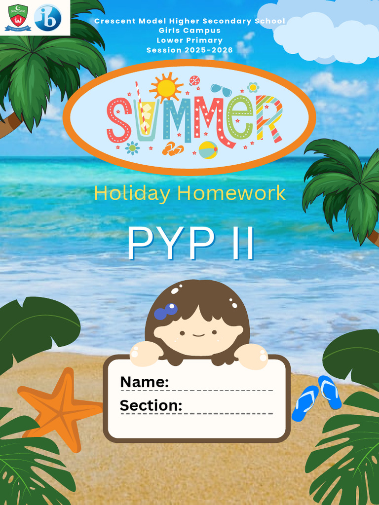 Summer Vacation Homework PYP II | PDF | Seed | Sharks