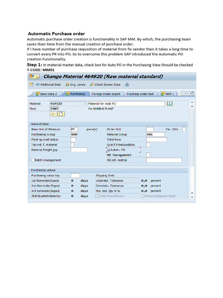 Automatic Purchase Order - v1 | PDF