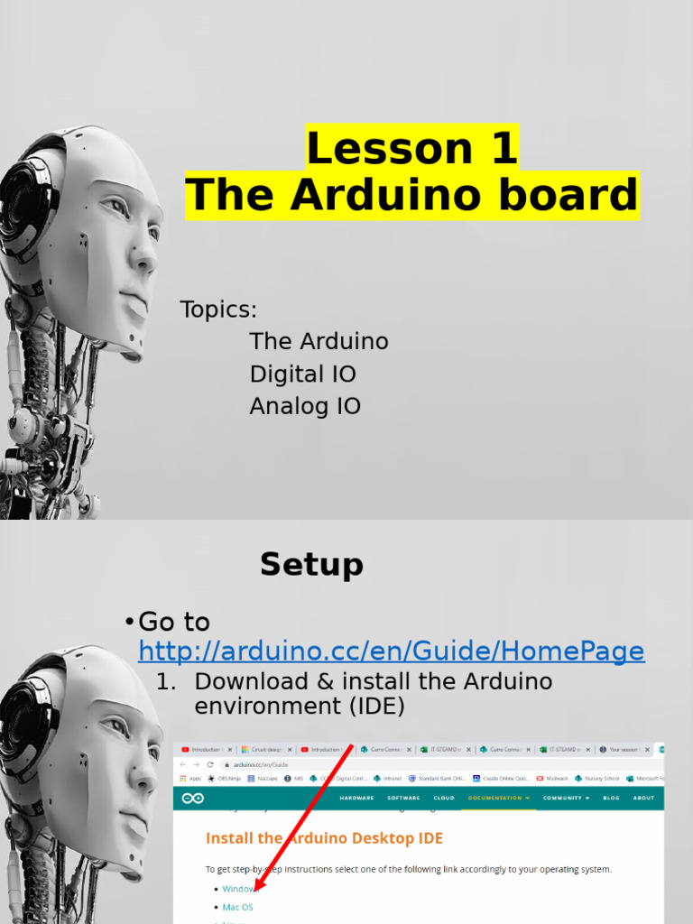 Lesson 1 - Intro To Arduino and Blink | PDF | Arduino | Electrical Engineering