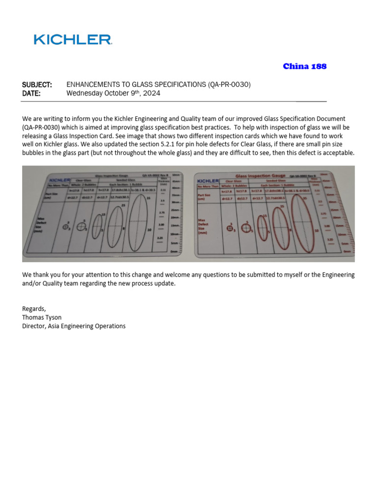 Enhancements to Glass Specifications | PDF
