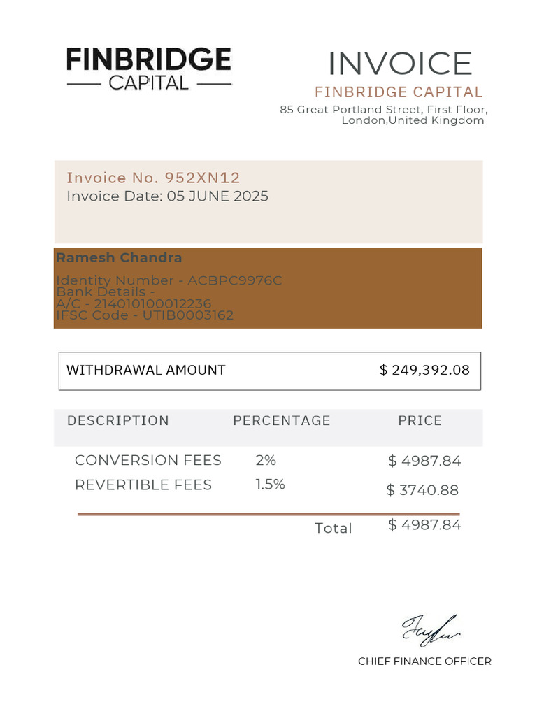 Conversion Invoice - Ramesh Chandra | PDF