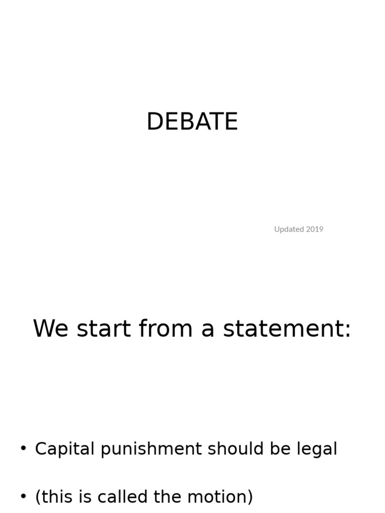 Capital Punishment Debate Structure Guide | PDF | Justice | Crime ...
