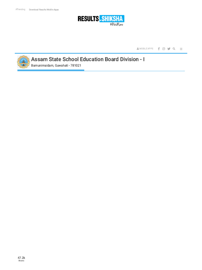 Your Marksheet - Assam HSLC Result 2025 | PDF