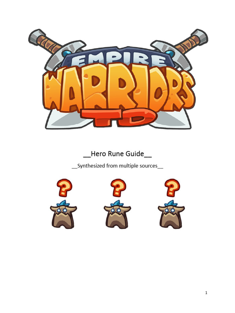 Empire Warrior TD - Hero Rune (Guide) Update 05102018 | PDF | Video ...