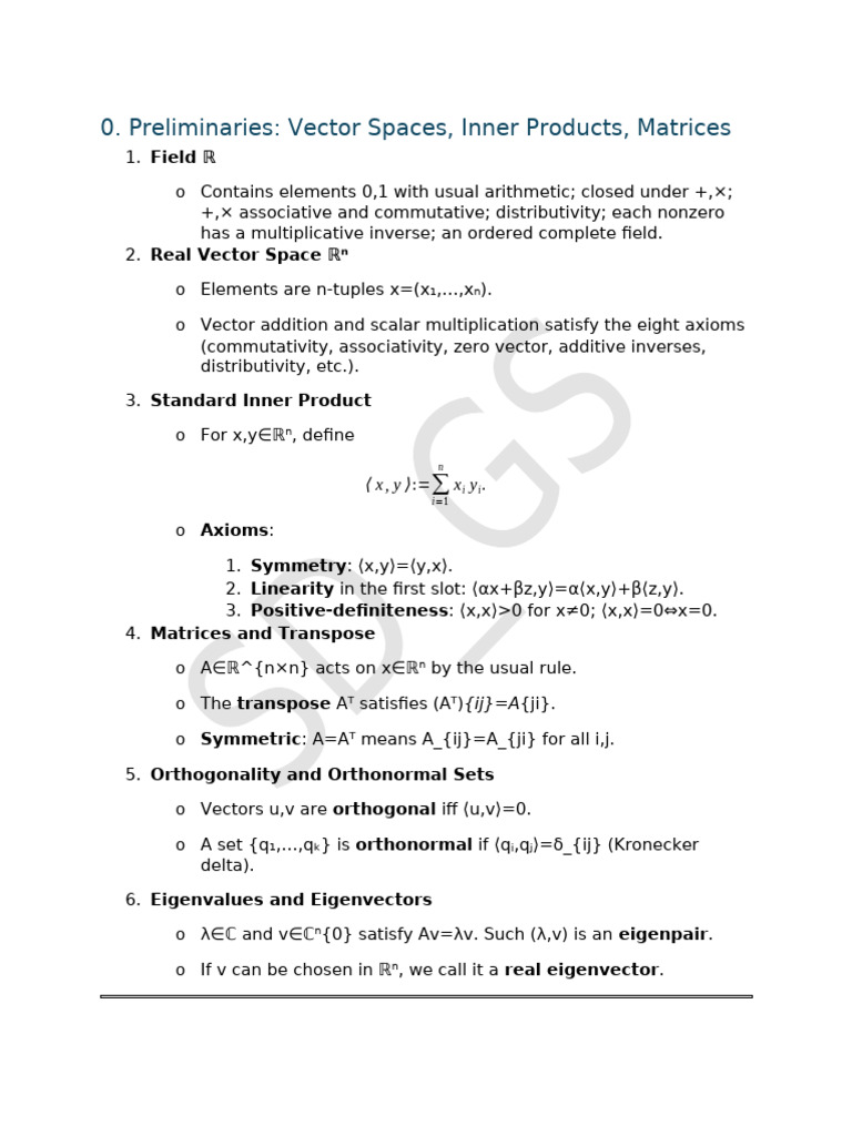 The Real-Symmetric Spectral Theorem | PDF | Eigenvalues And Eigenvectors | Vector Space