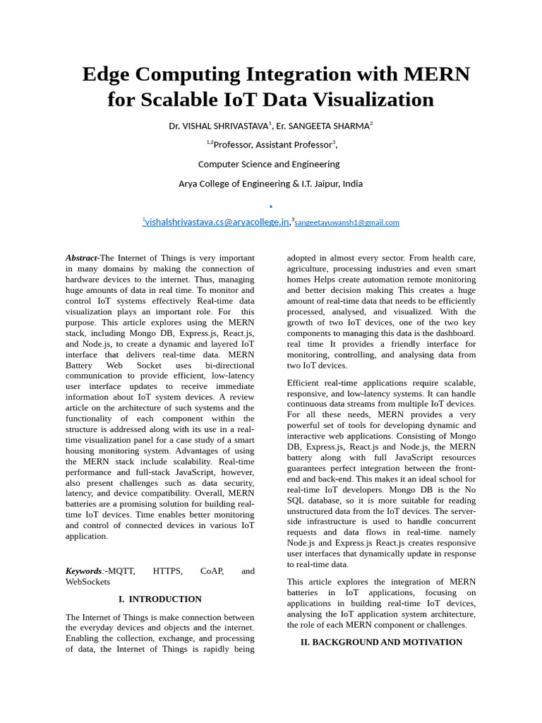 Building Scalable IOT Dashboards With MERN Technologies | PDF | Internet Of Things | Scalability