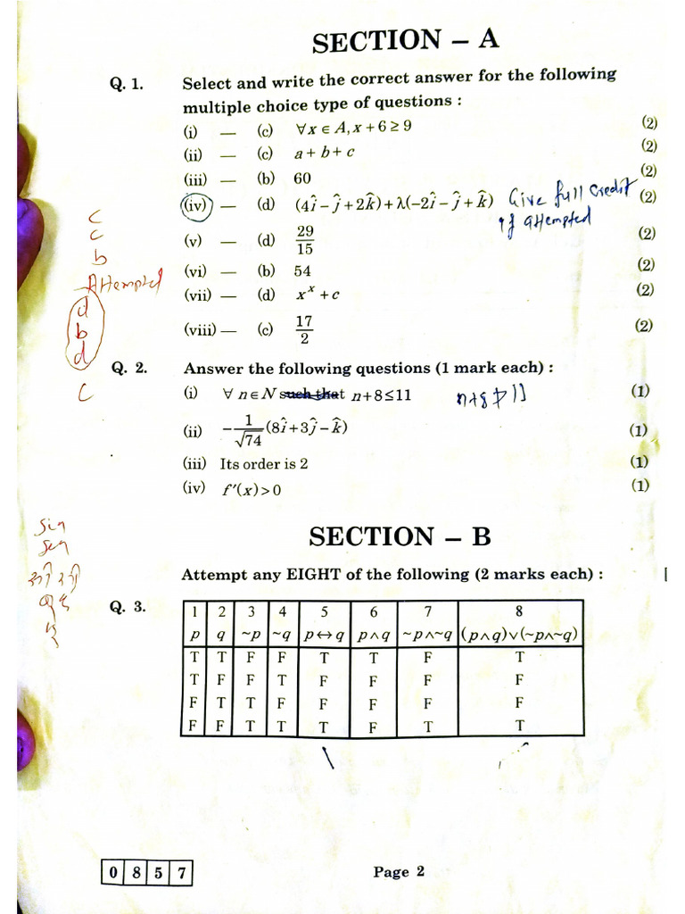 Board Answersheet 2025 | PDF