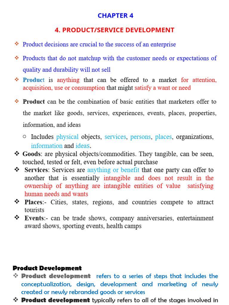 Chapter 4 (Product or Services Development) ) | PDF | Copyright | Marketing
