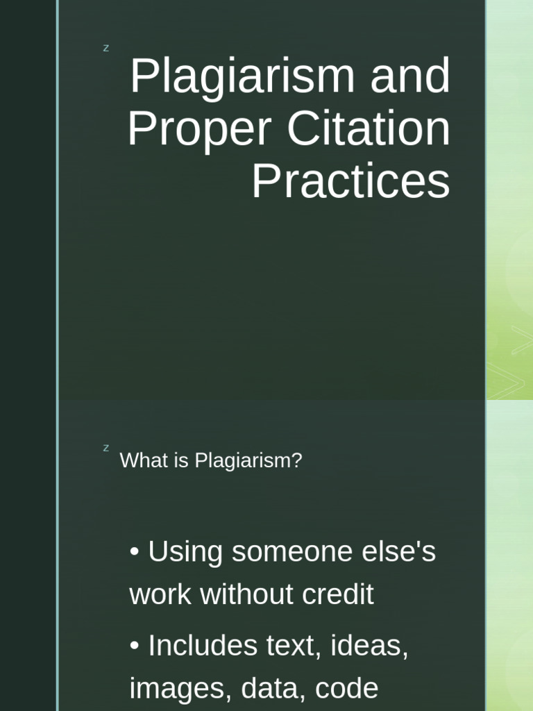 Plagiarism and Citations Presentation | PDF | Plagiarism | Citation
