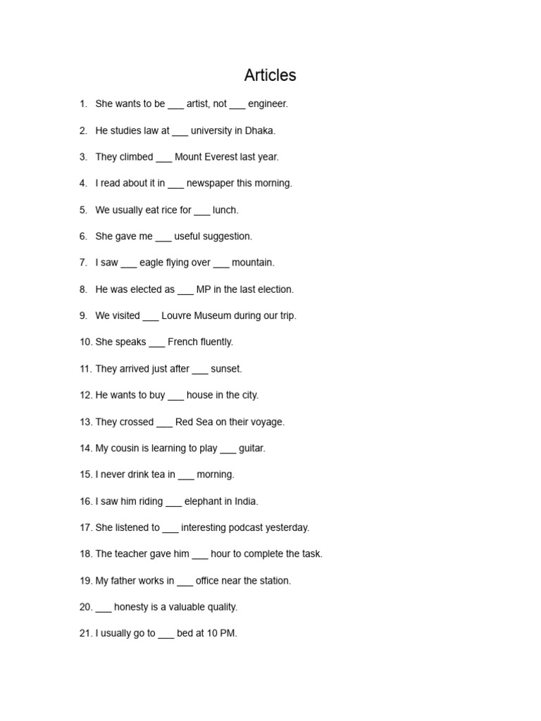 Using Articles in English Grammar | PDF