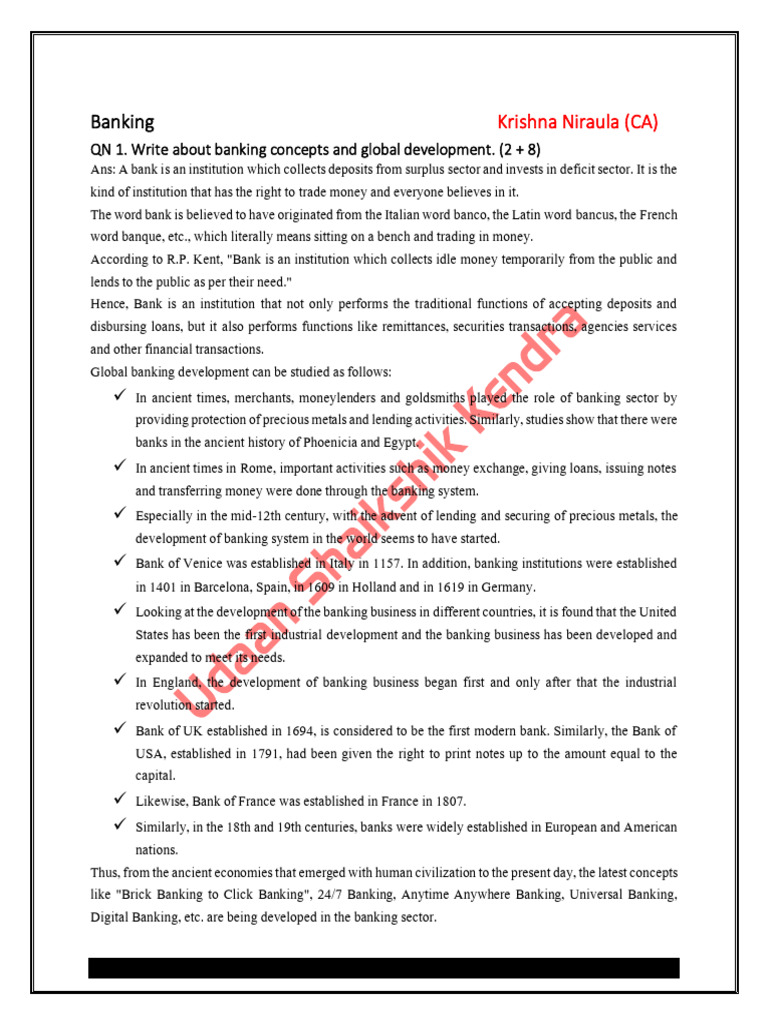 Banking Note Eng | PDF | Banks | Financial Services