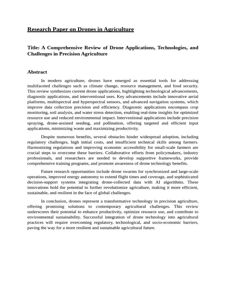 Drones Transforming Precision Agriculture | PDF | Unmanned Aerial ...