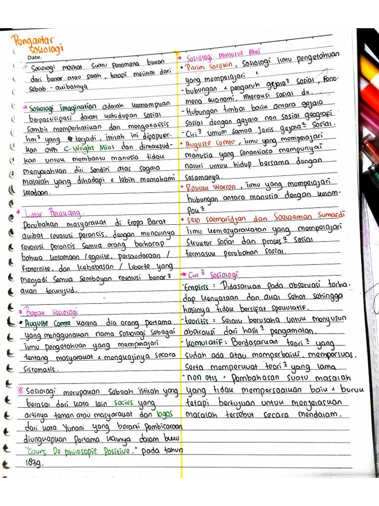 (Catatan) Pengantar Sosiologi | PDF