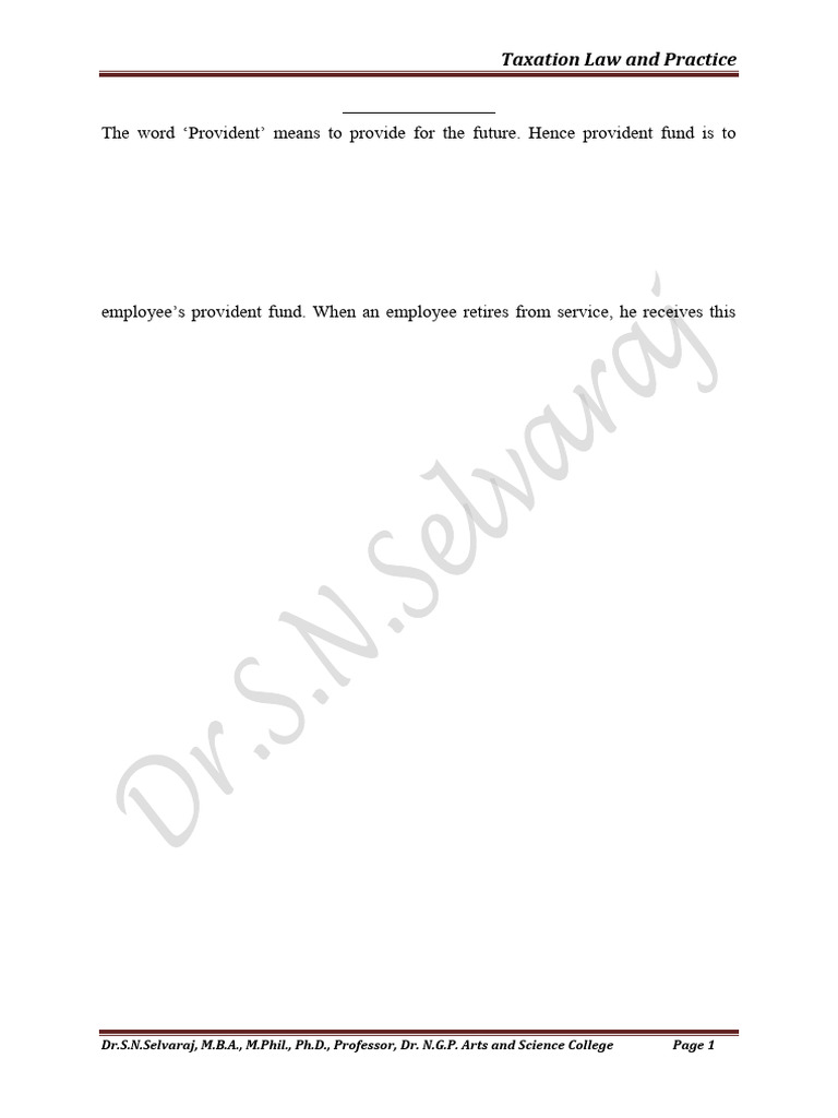 Types of Provident Funds Explained | PDF | Employment | Taxes