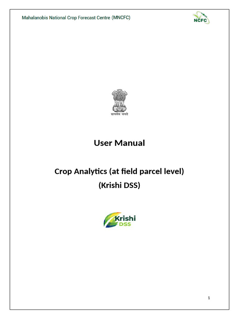 Crop Analytics (At Field Parcel Level) | PDF | Module (Mathematics ...