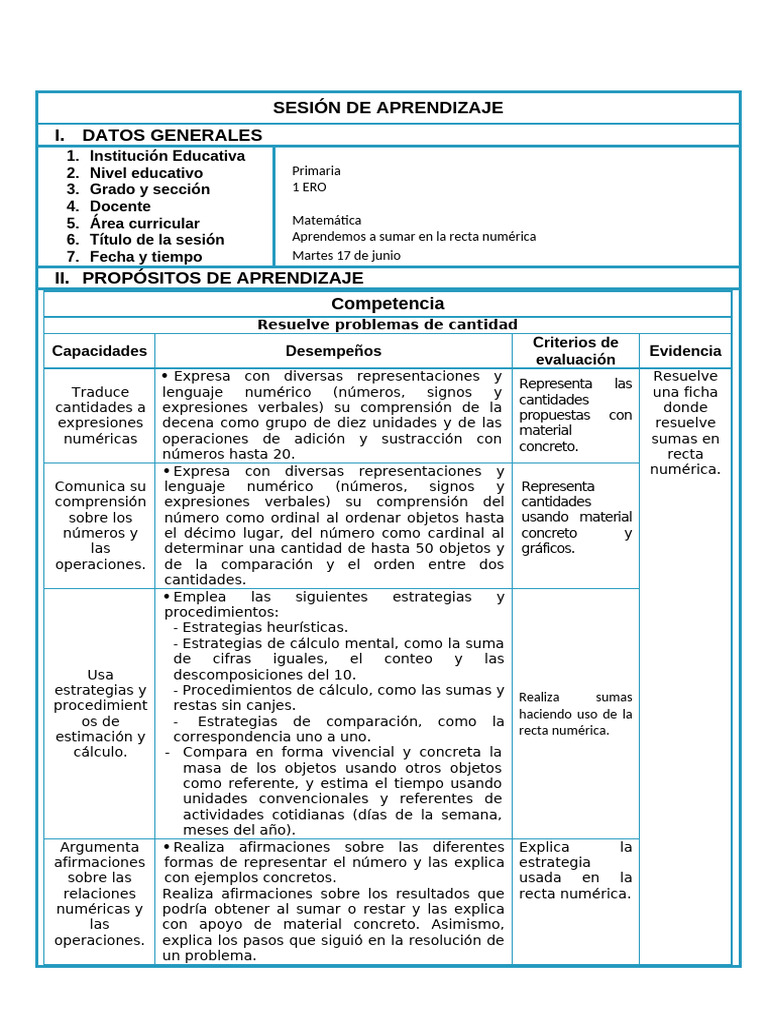 Sumar en la Recta Numérica para Primaria | PDF | Aprendizaje | Sustracción