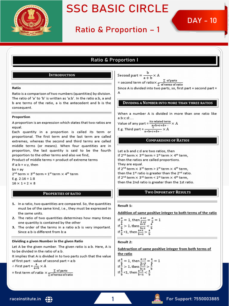 Ratio and Proportion Concepts Explained | PDF | Ratio | Mathematics