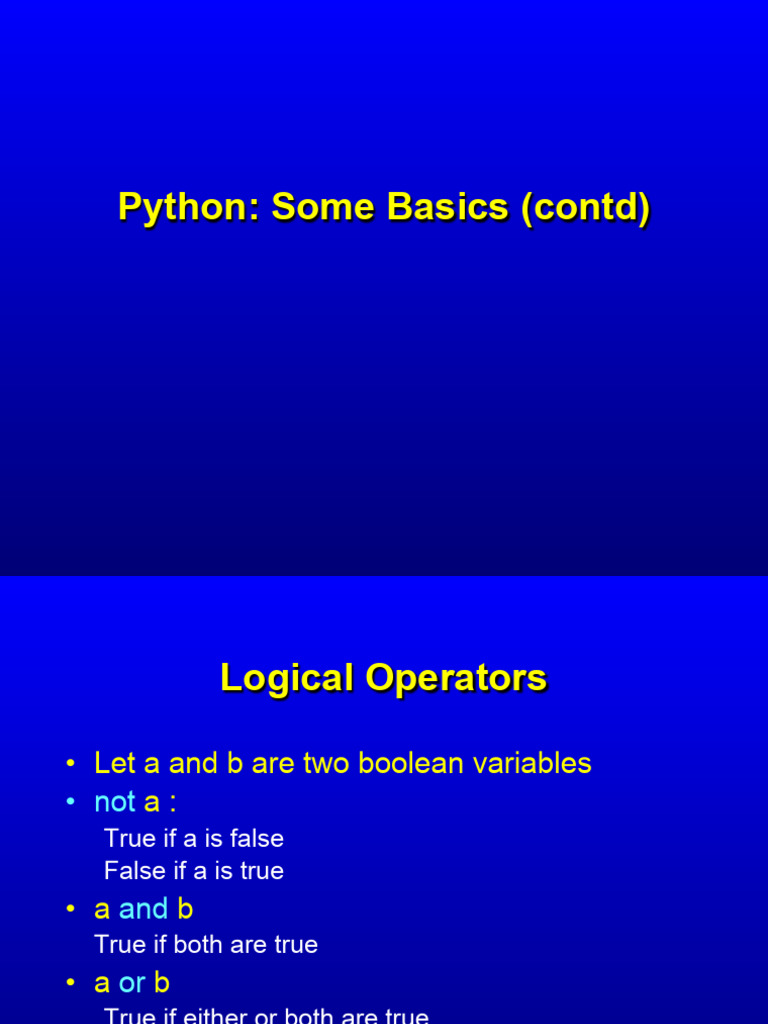 Python Lecture 3-Python-Basics | PDF