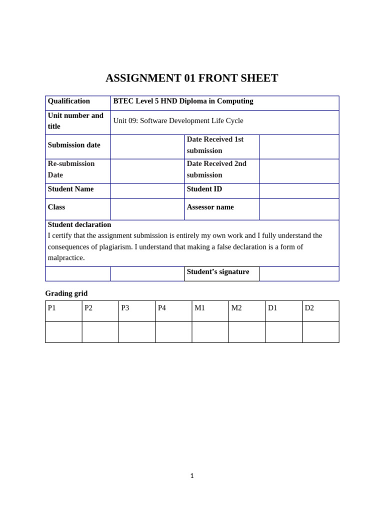 Software Development Life Cycle Assignment | PDF | Software Development ...