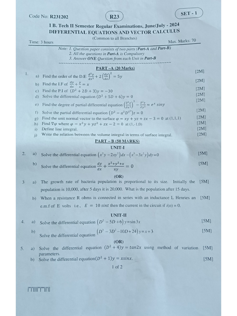 De&VC Question Papers | PDF