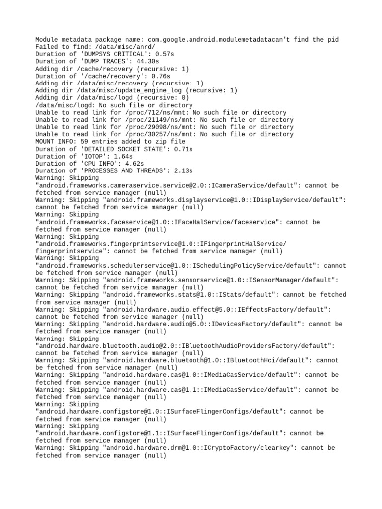Bugreport CPH2179 QP1A.190711.020 2025 06 13 14 17 53 Dumpstate - Log 21098 | PDF | Operating ...