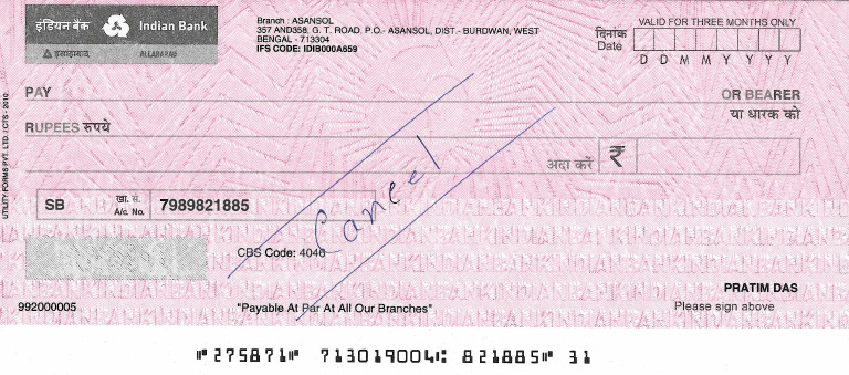 Cancel Cheque | PDF