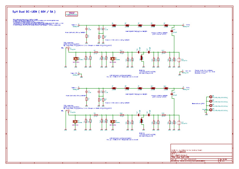 Dual 5uH LISN Schematic Design | PDF