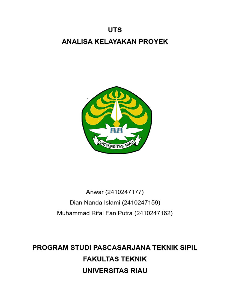 UTS - Analisa Kelayakan Proyek - Anwar-Dian Nanda Islami-Muhammad Rifal Fan Putra-1 | PDF