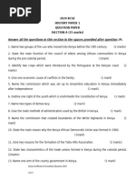 Form 2 History Exam Questions 2024 | PDF | Stone Age