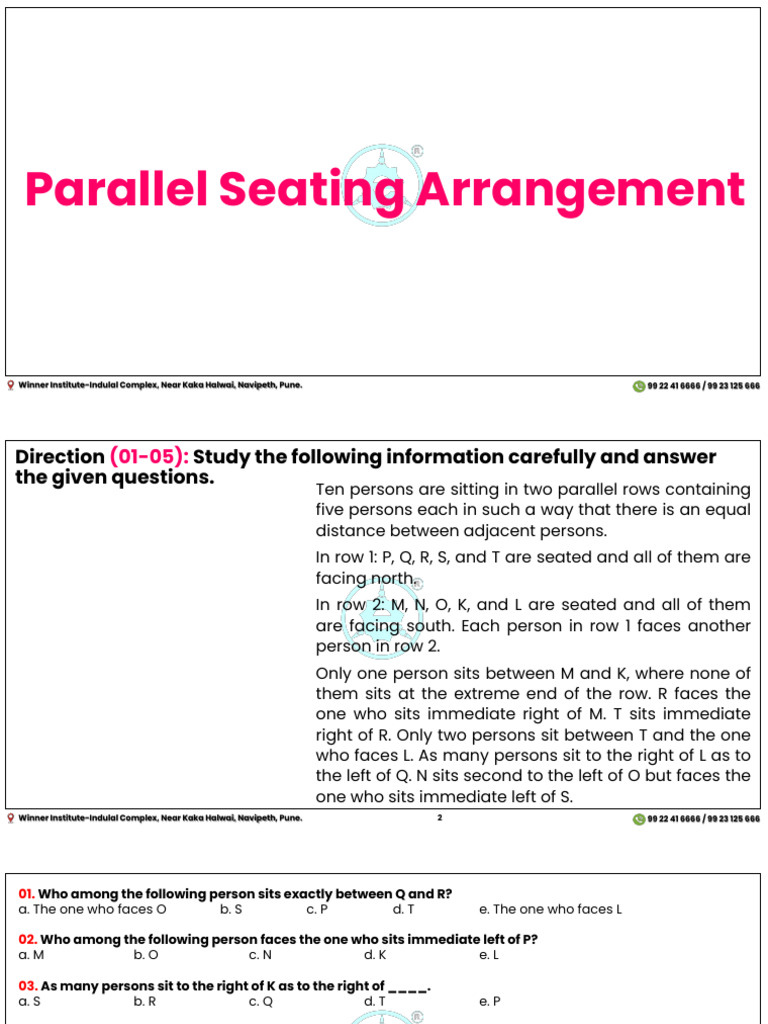 Parallel Seating Arrangement | PDF