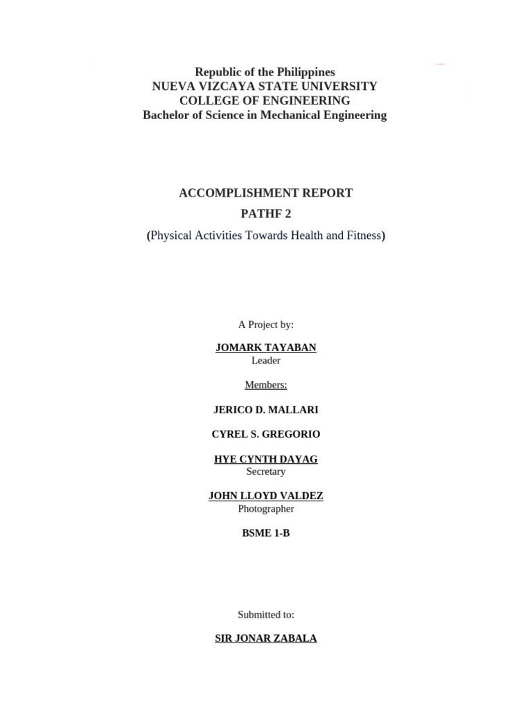 Accomplishment-Report PATHF | PDF | Physical Fitness | Physical Exercise