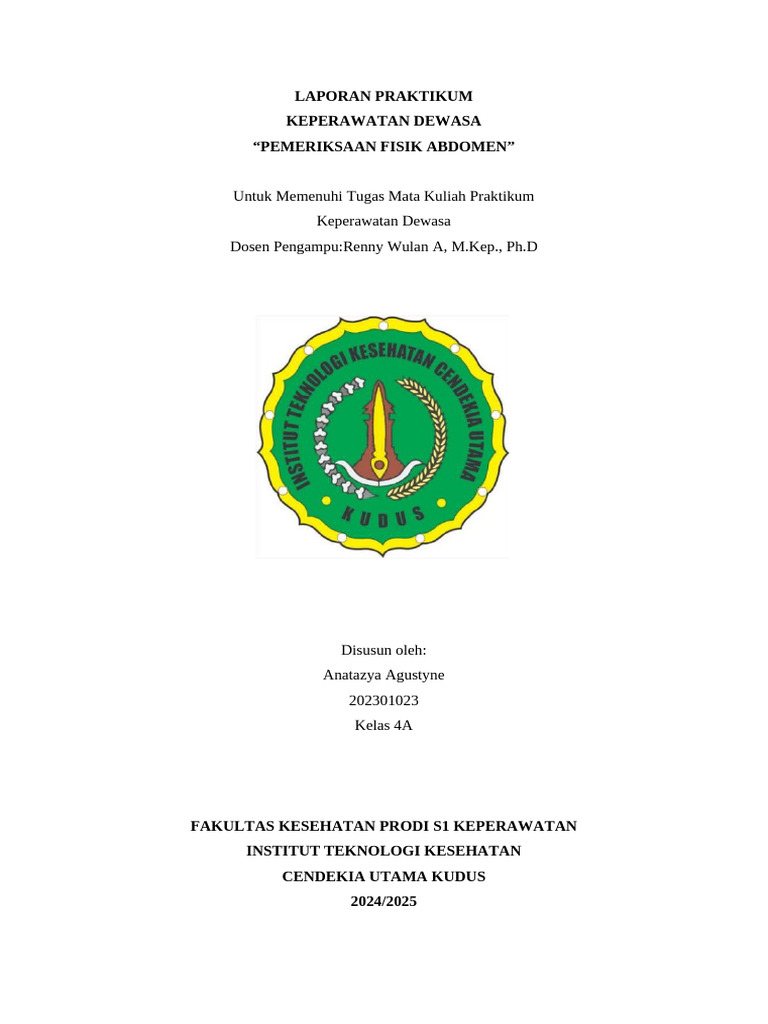 Laprak Kep Dewasa (PemriksaanAbdomen) | PDF